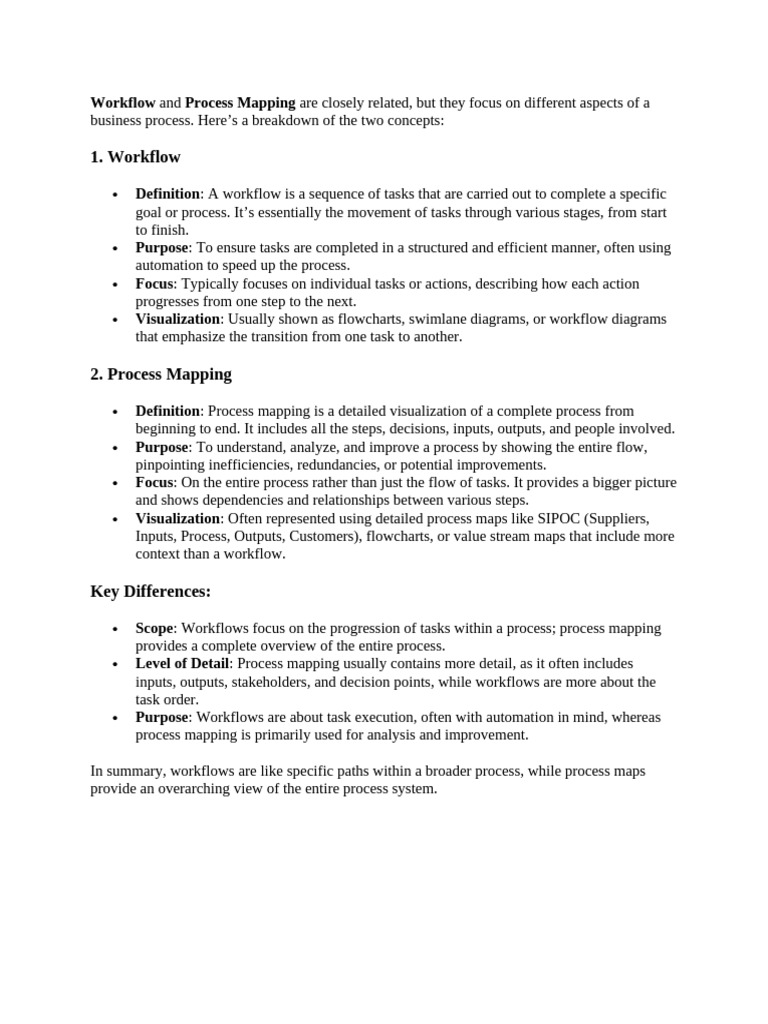 Process Mapping Vs Flow Diag | PDF