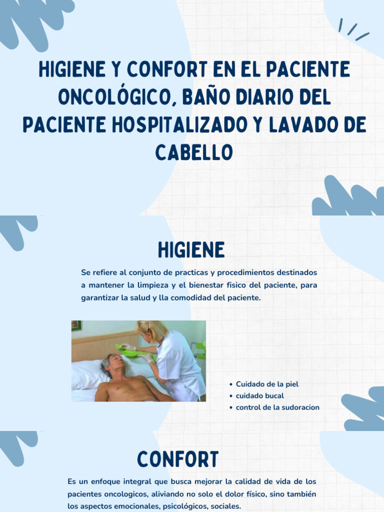 Diapositivas de Higiene y Confort Del Paciente Oncologico | PDF ...