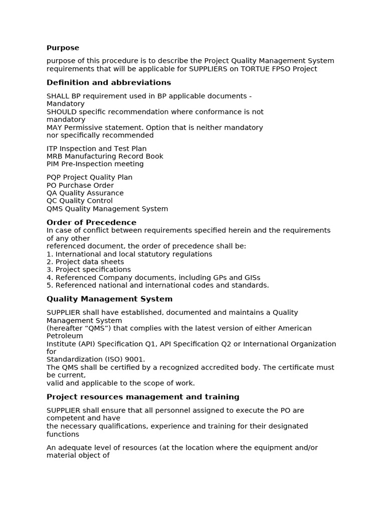 Quality Requirements | PDF | Specification (Technical Standard) | Verification And Validation