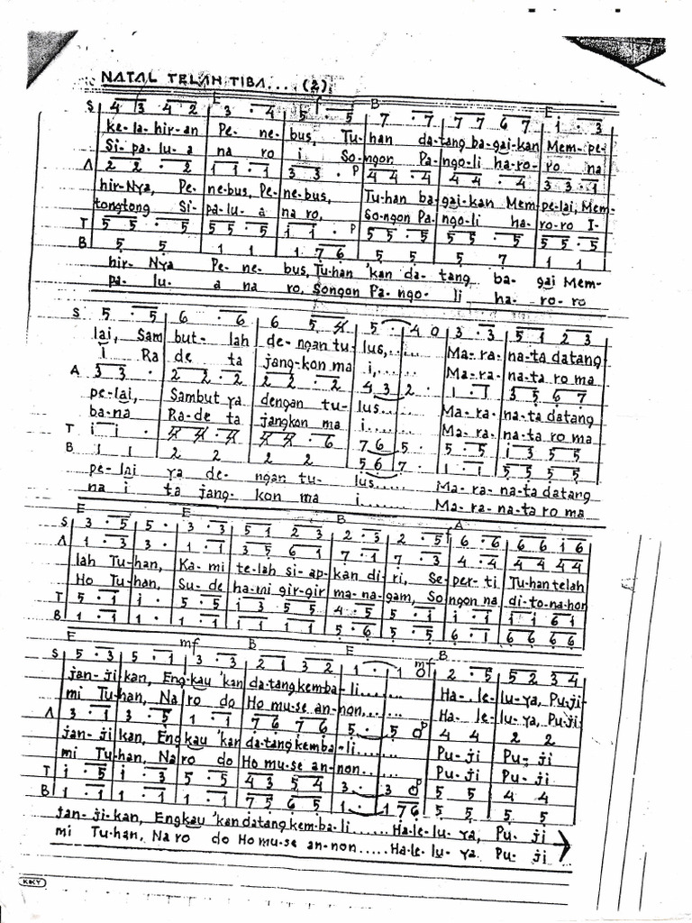 Partitur 2 Natal Telah Tiba | PDF