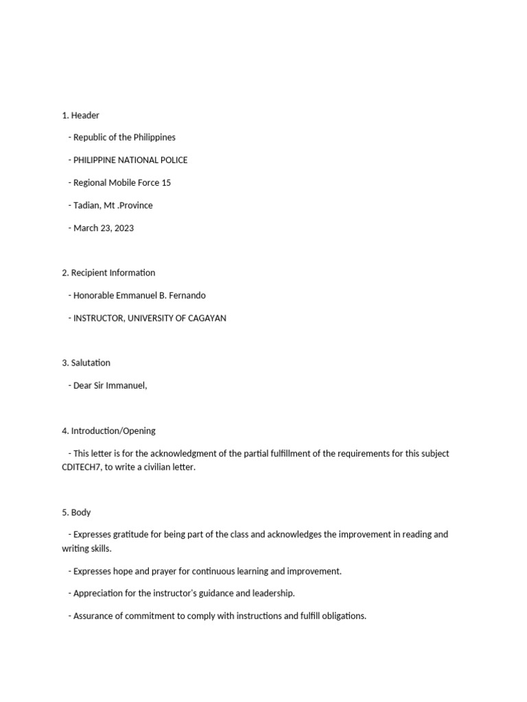 Civilian Letter | PDF