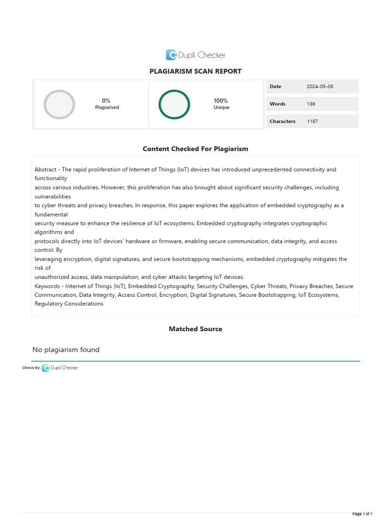 Duplichecker Plagiarism Report | PDF