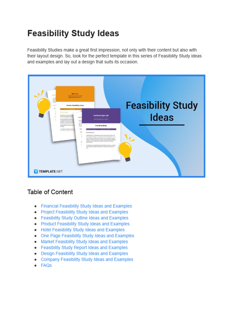 Feasibility Study Ideas PDF | PDF | Feasibility Study | Qualitative ...