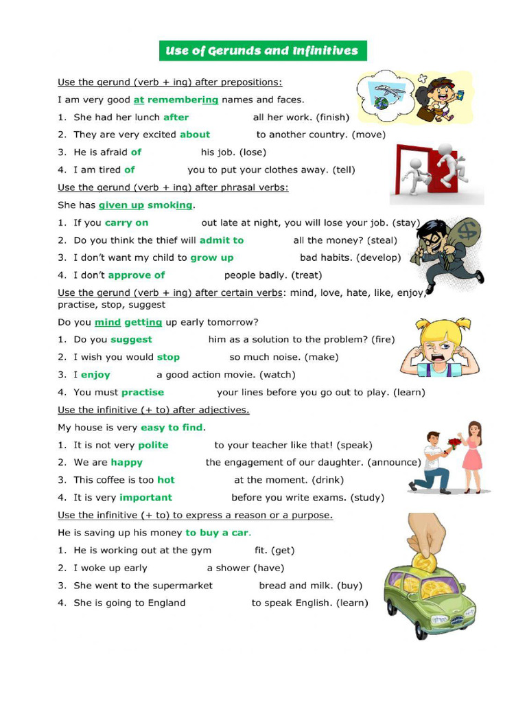 Gerund and Infinitives (Exercise) | PDF
