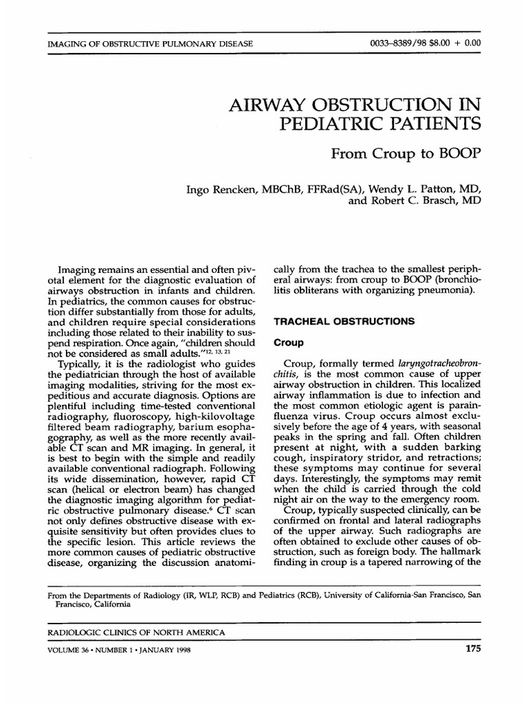 Imaging of Obstructive Pulmonary Disease | PDF | Lung | Respiratory Tract