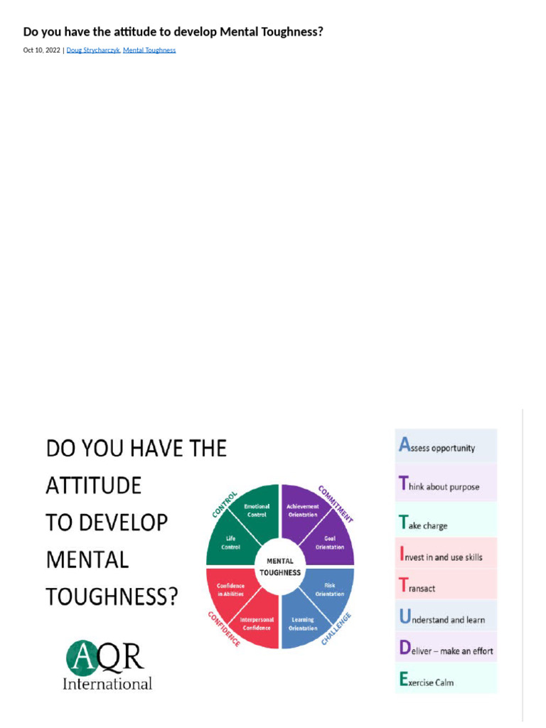 Do You Have The Attitude To Develop Mental Toughness | PDF | Knowledge | Cognitive Science