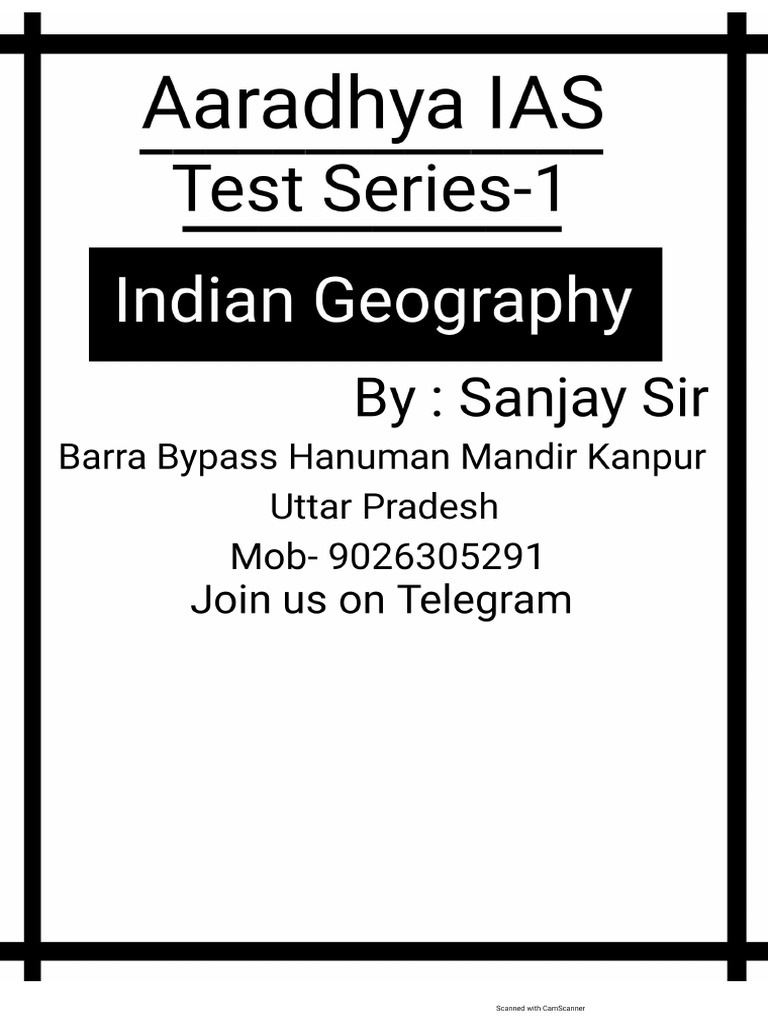 Aaradhya Ias Test Series 1 | PDF