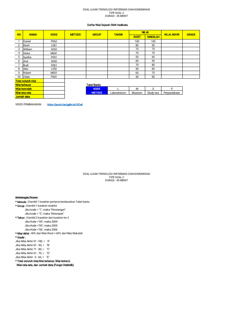Tes Excel Admin Sekolah 5 | PDF