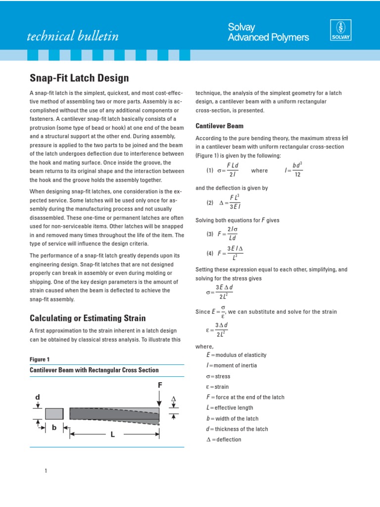 Snap Fit Design | PDF | Deformation (Mechanics) | Yield (Engineering)