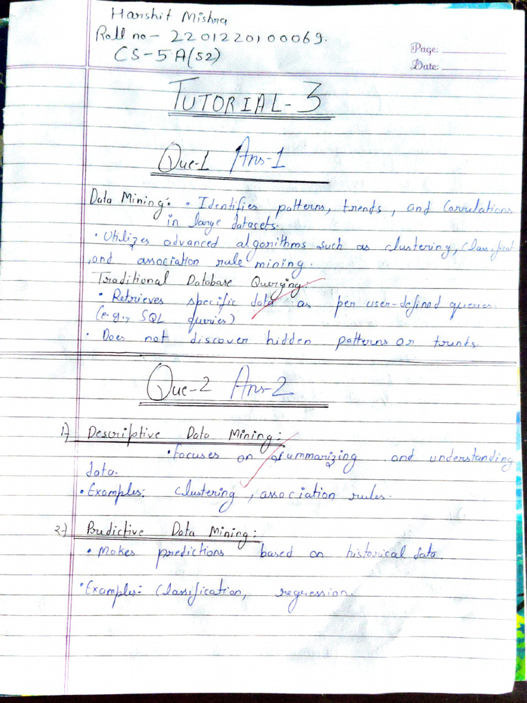 Harshit Mishra Roll No - 2201220100069 Tutorial 3 | PDF