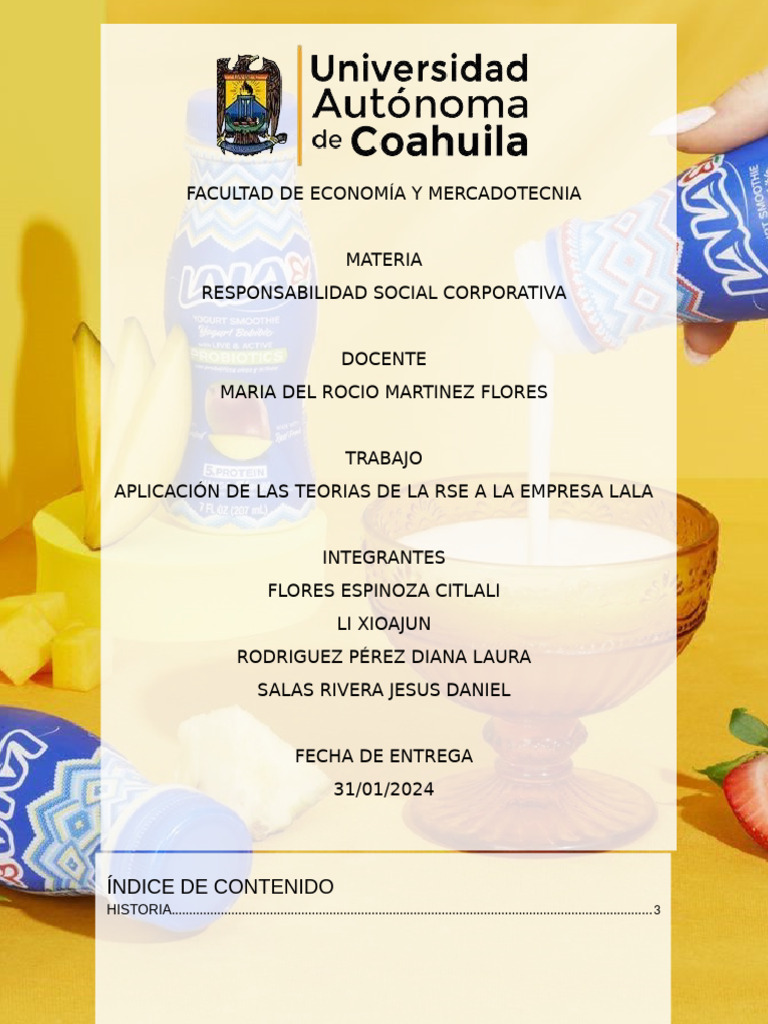Rse. Empresa Lala. 7C MKT | PDF | Leche | Productos lácteos
