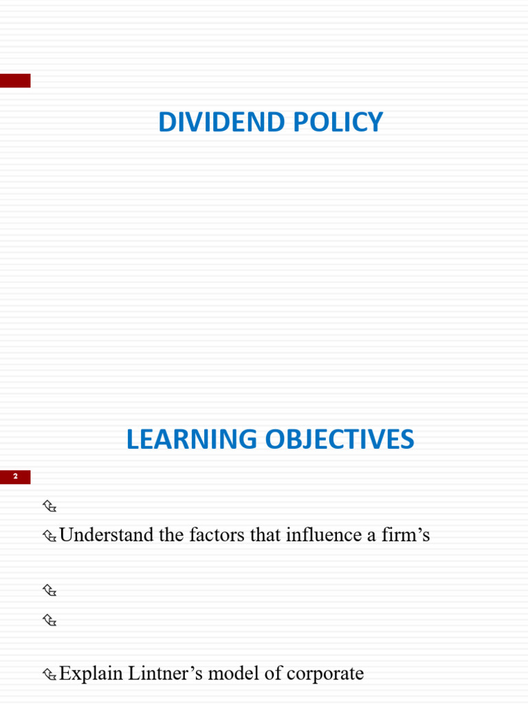 17 - Dividend Policy | PDF | Dividend | Share Repurchase