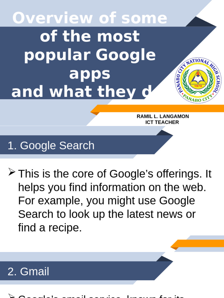 Popular Google Apps Overview | PDF | Web Portals | Internet