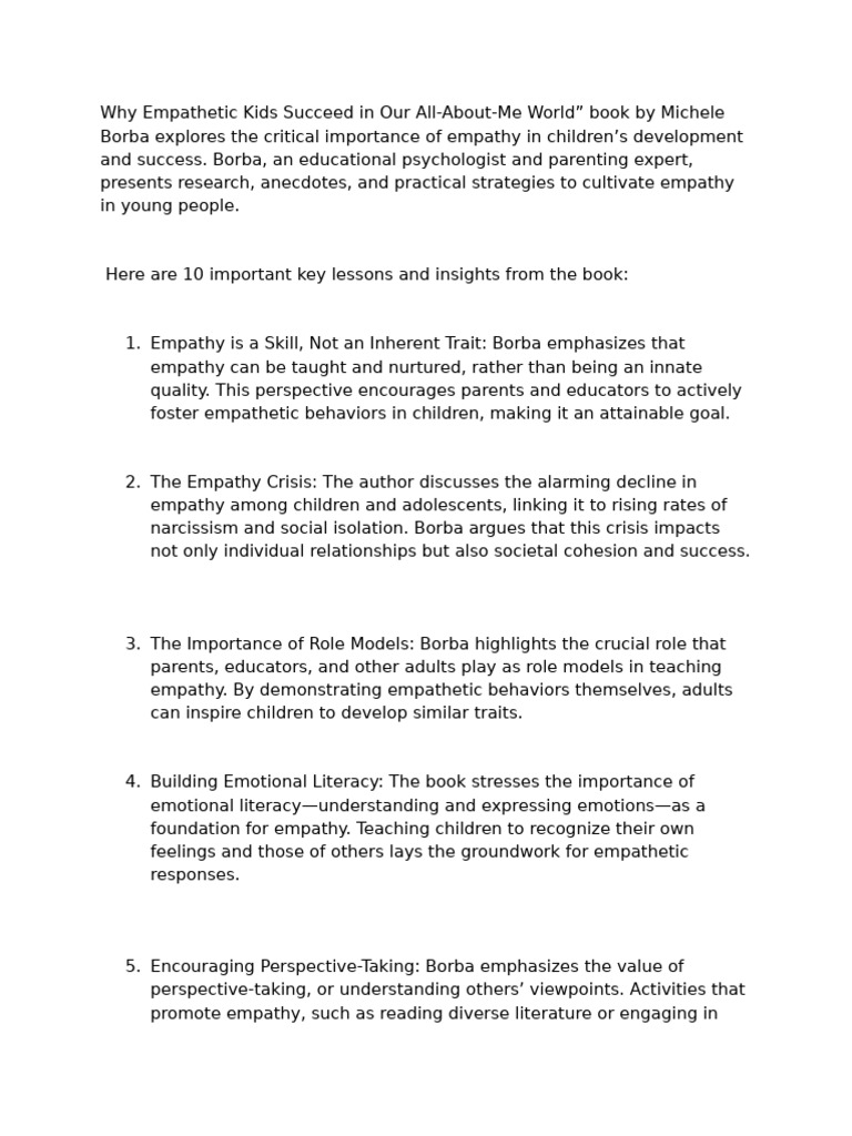 Michele Borba's All About Me World | PDF | Empathy | Social Psychology