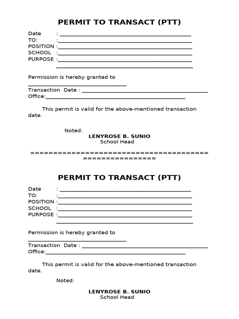 Permit To Transact | PDF