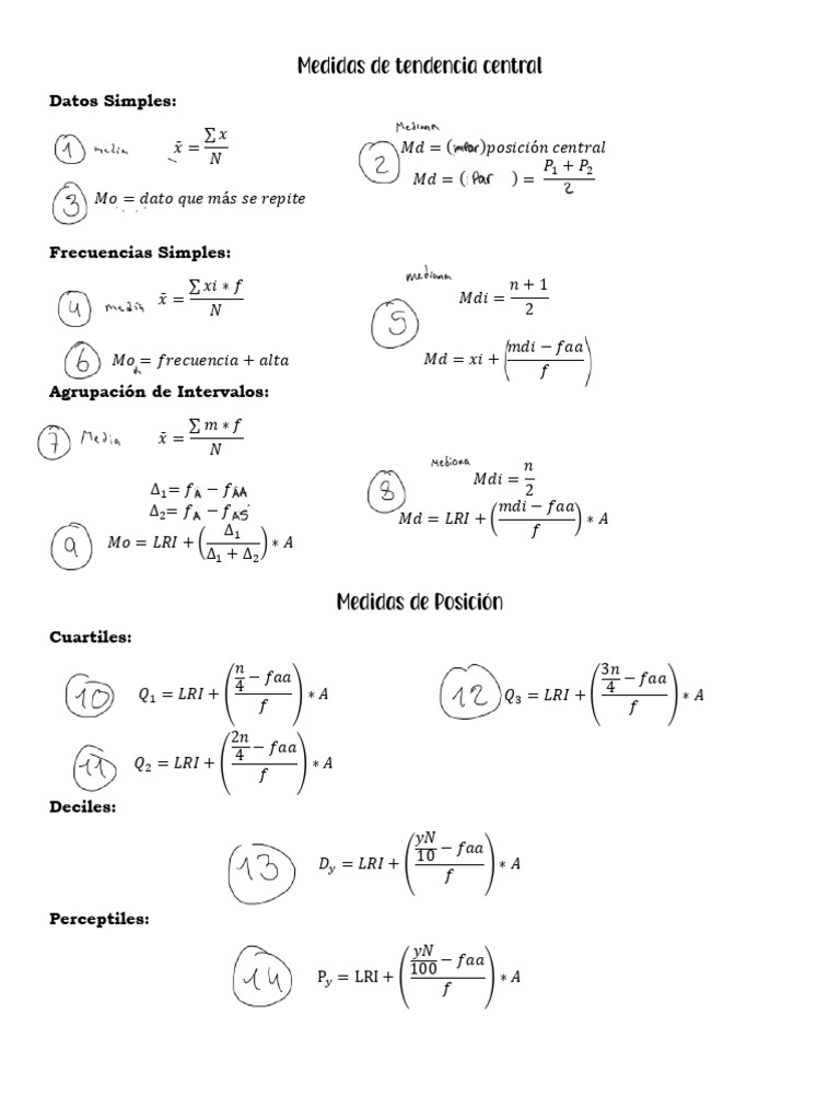 Formulario Examen Final de Estadística | PDF | Oblicuidad | Teoría de probabilidad