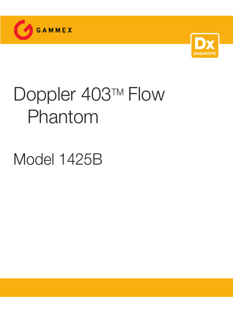 Doppler 403 Flow Phantom UG ENG | PDF | Medical Ultrasound | Flow Measurement