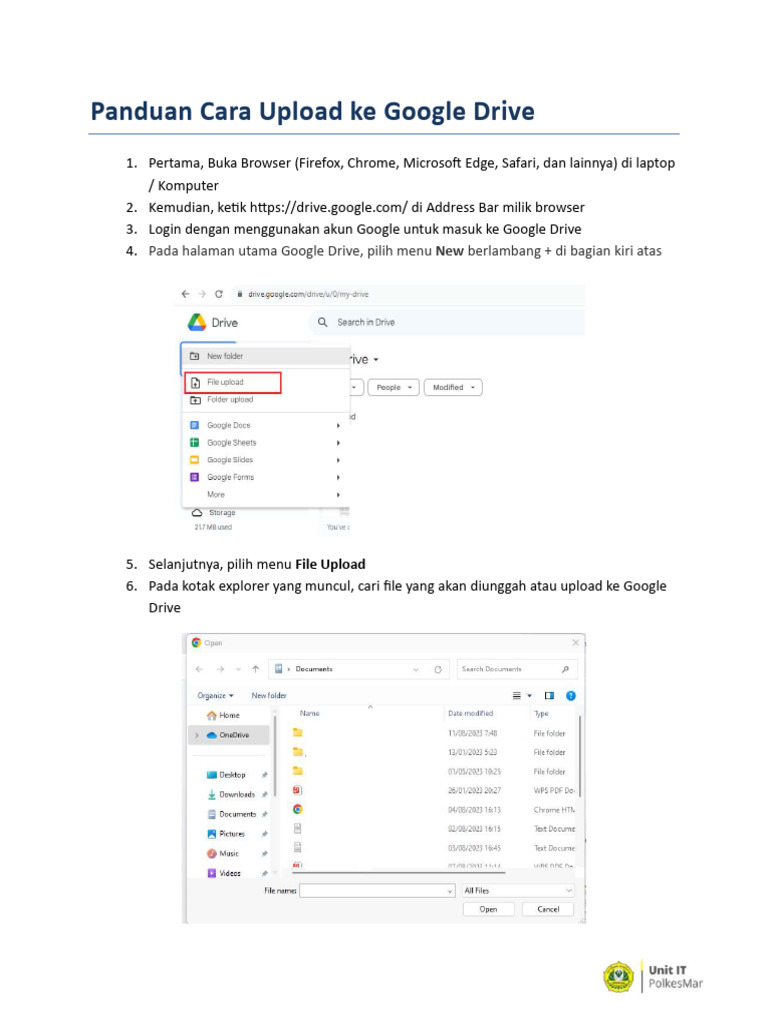 Panduan Cara Upload Ke Google Drive | PDF