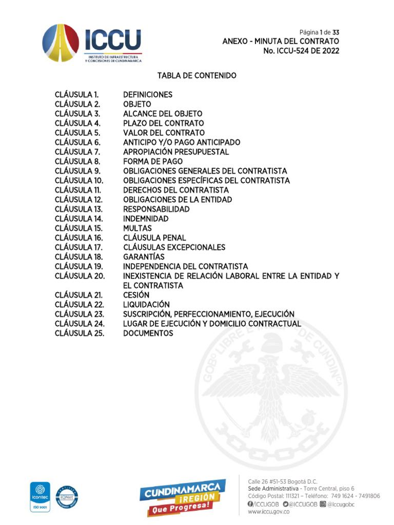 Minuta Contrato ICCU-524 de 2022 | PDF | Economias