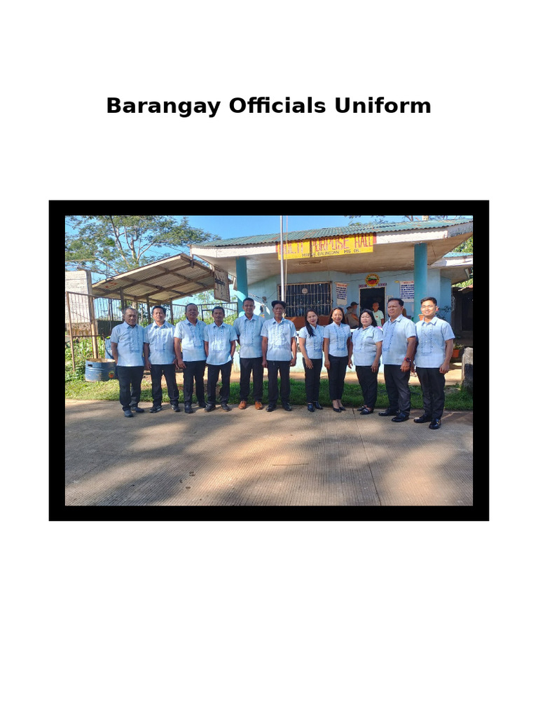 Barangay Officials Uniform | PDF