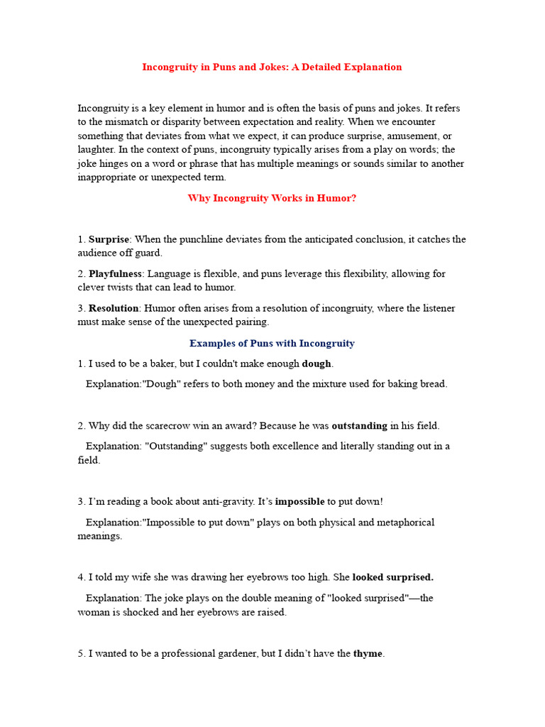 Puns Jokes | PDF | Jokes | Humour