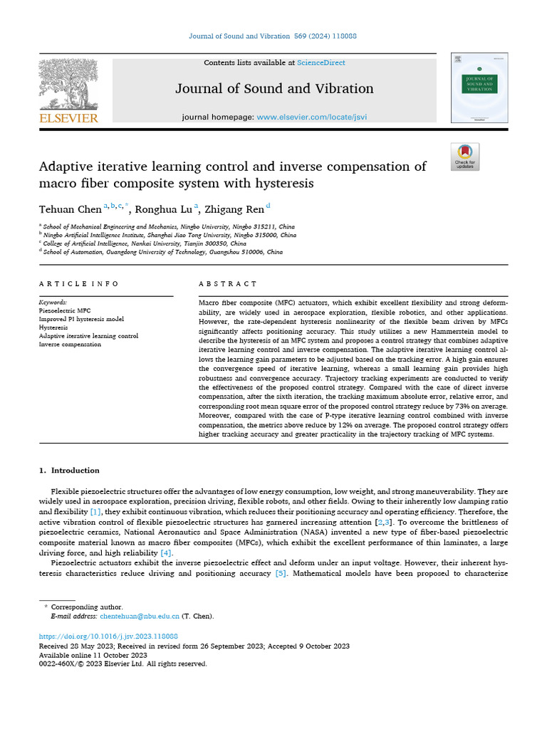 04 Adaptive Iterative Learning Control and Inverse Compensation of Macro Fiber Composite System ...