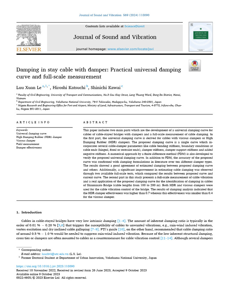 Universal Damping Curve for Stay Cables | PDF | Damping | Mechanics