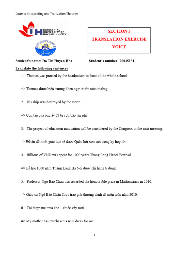 Section 3 - Translation - Voice | PDF