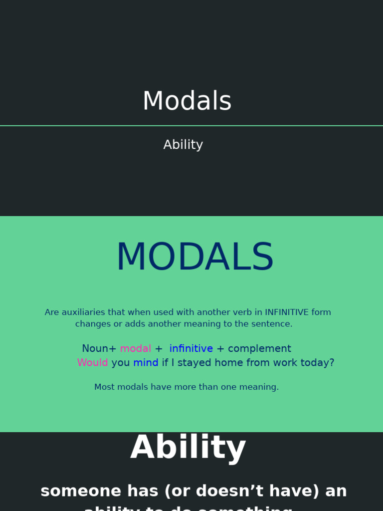 Modals of Ability 157894 | PDF | Verb | Language Families