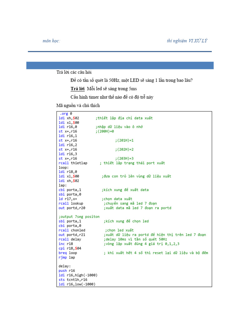 Bao Cao Lab2 2 VXL | PDF