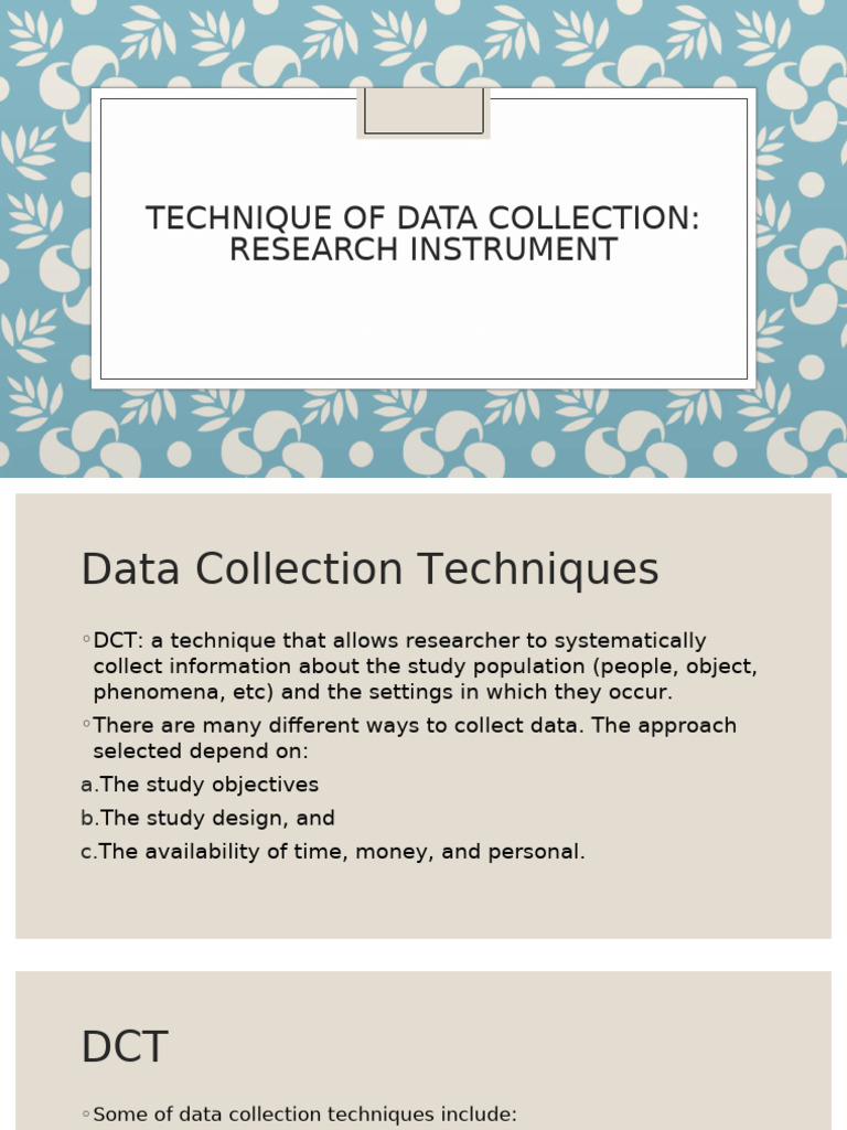 Techniques of Data Collection | PDF | Focus Group | Survey Methodology
