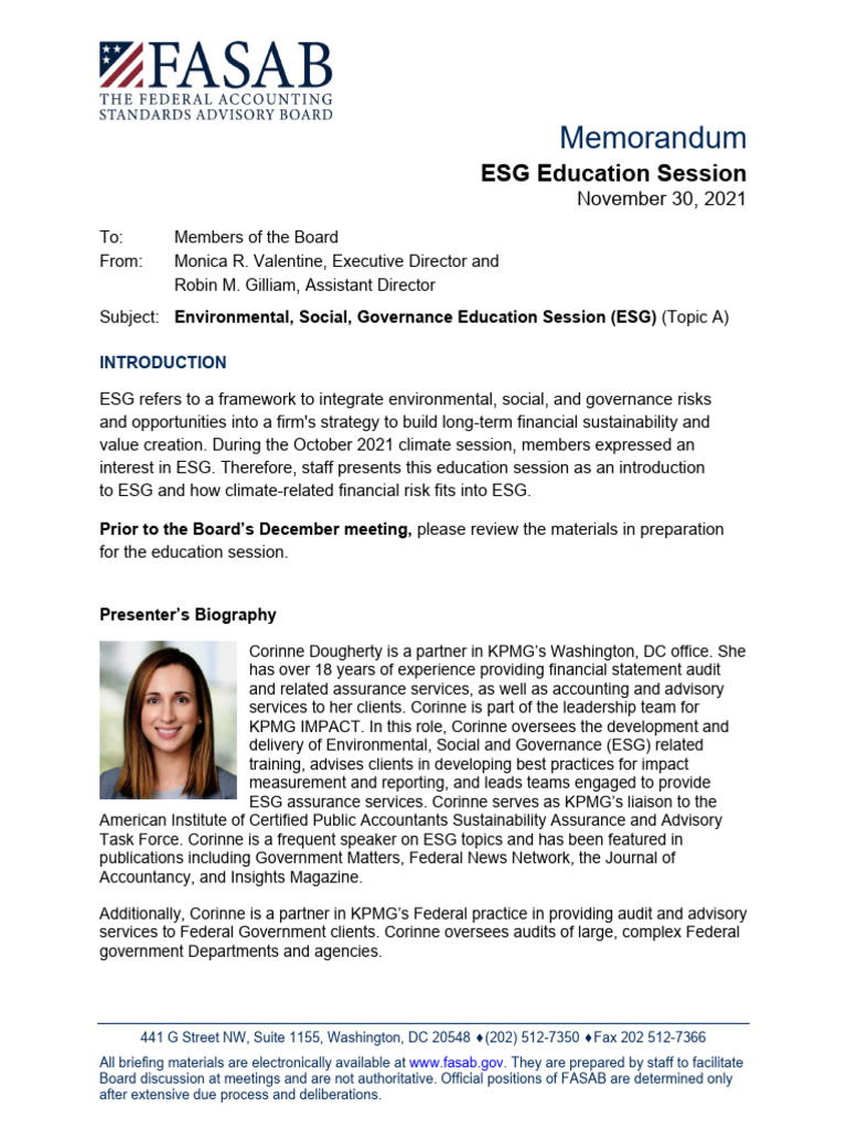 ESG Education Session Overview | PDF | Business