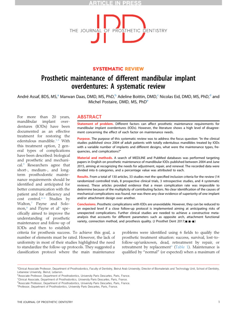 Mantenimiento | PDF | Dental Implant | Randomized Controlled Trial