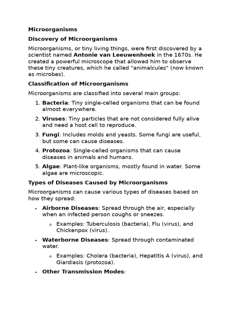 Revision - Microorganisms | PDF
