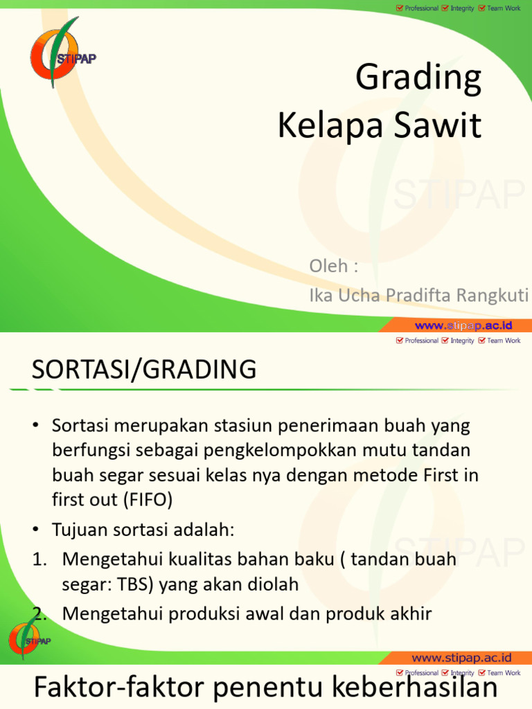 Proses Grading dan Sortasi Kelapa Sawit | PDF