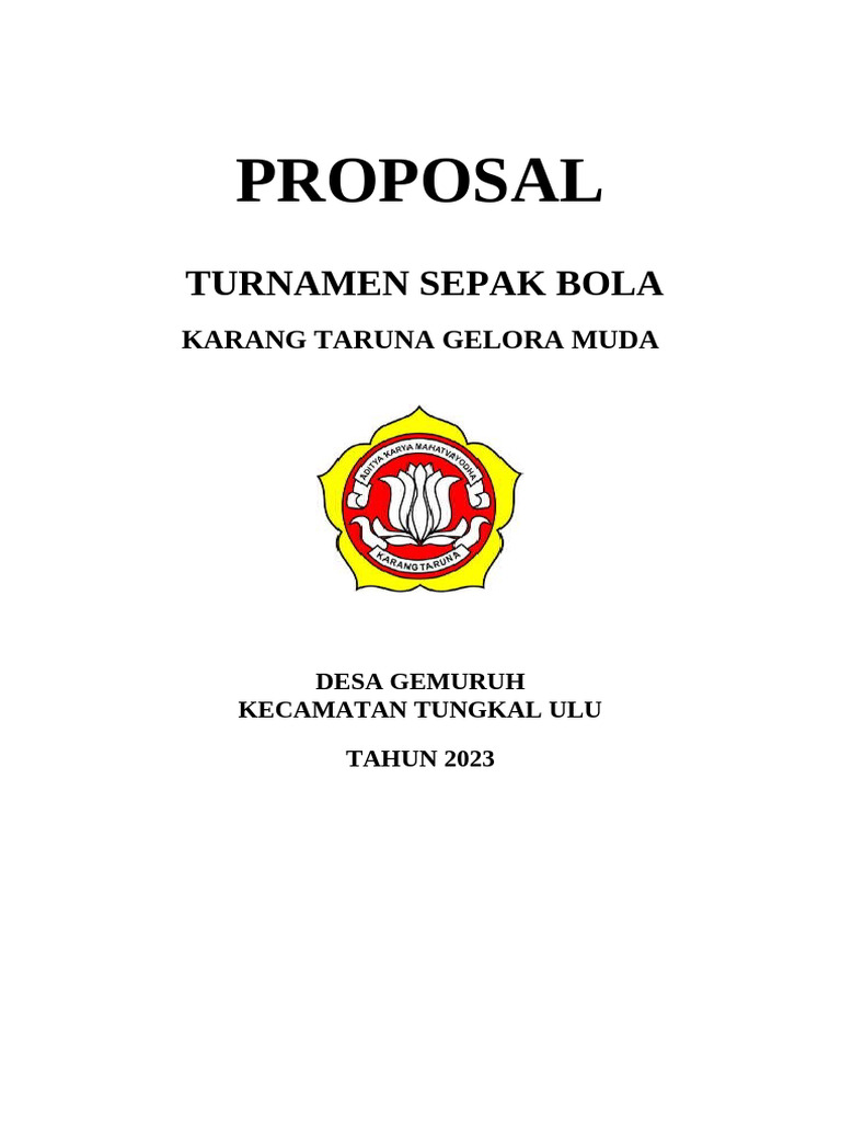 Proposal Turnamen Sepak Bola Pengurus Ka 092103 | PDF