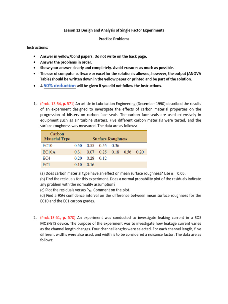 Lesson 12 Practice Problem #5 3T AY1920-1 | PDF | Experiment | P Value