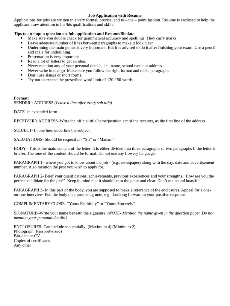 Job Application With Resume 12 Guidlines | PDF | Résumé