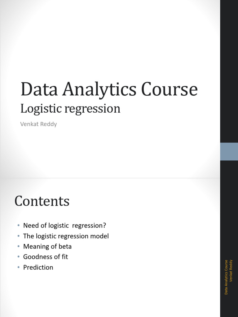 3.3 Logistic Regression - v3 | PDF | Logistic Regression | Linear Regression