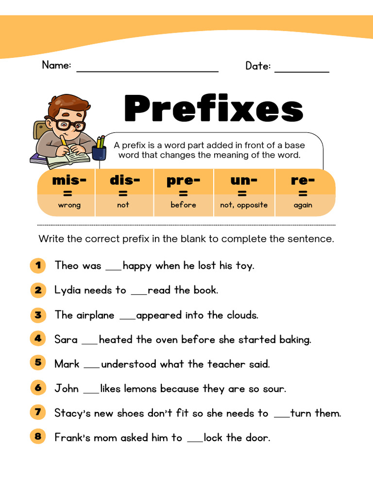 Using Prefixes Worksheet | PDF