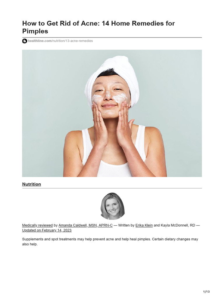 How To Get Rid of Acne 14 Home Remedies For Pimples | PDF | Pimple | Omega 3 Fatty Acid