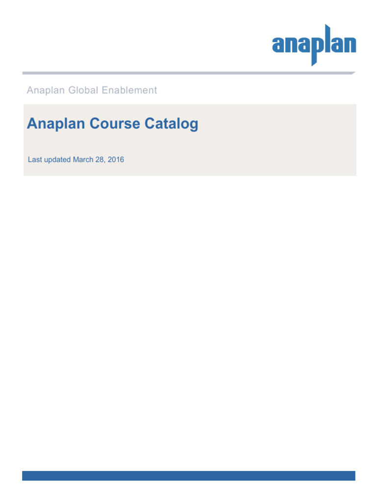 Anaplan Course Catalog 2016.03.28 | PDF | Agile Software Development ...