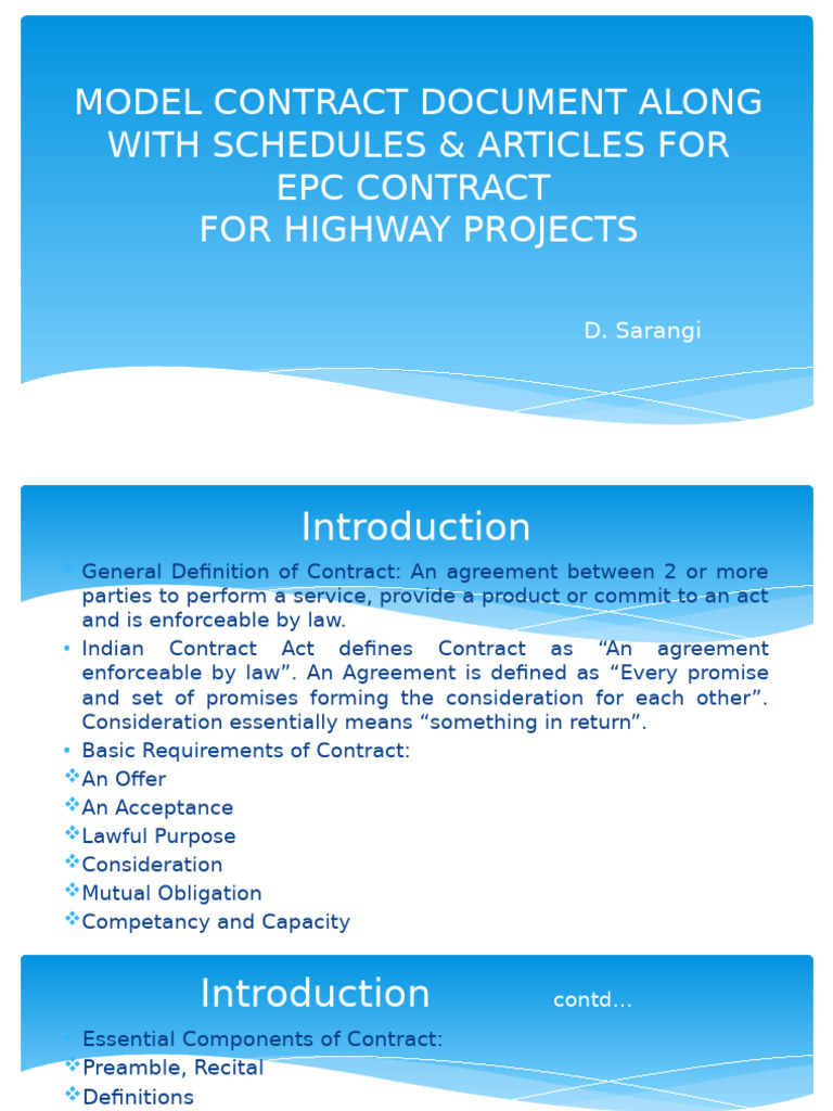 EPC Contract | PDF | Taxes | Road