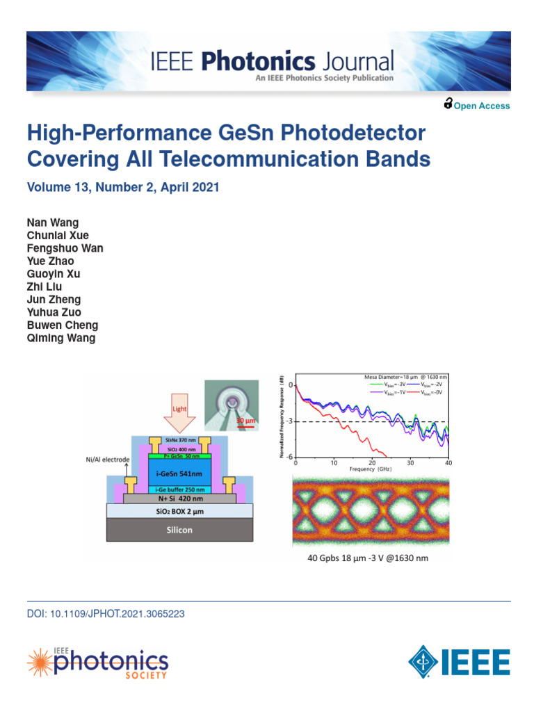 High-Performance GeSn Photodetector Covering All Telecommunication ...