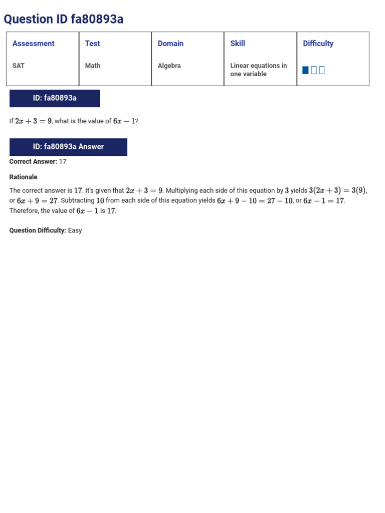 SAT Suite Question Bank - Results | PDF | Algebra | Equations