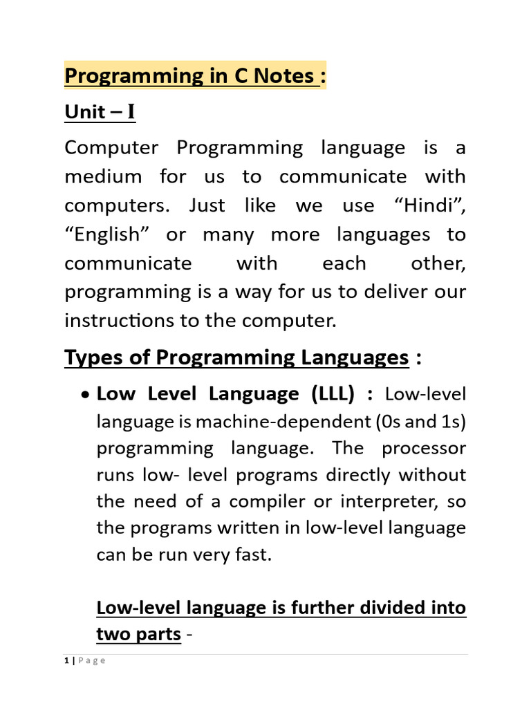 Bca C102 SM01 | PDF | Integer (Computer Science) | Programming