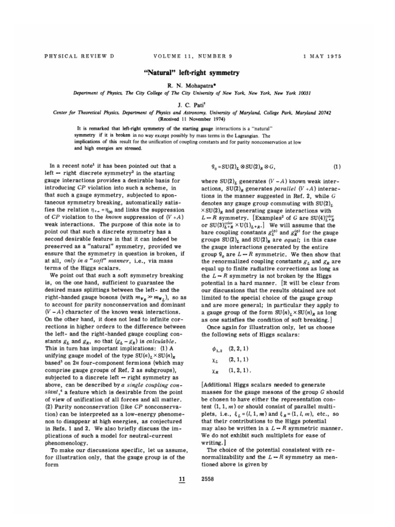 "Natural" Left-Right Symmetry | PDF | Gauge Theory | Physics