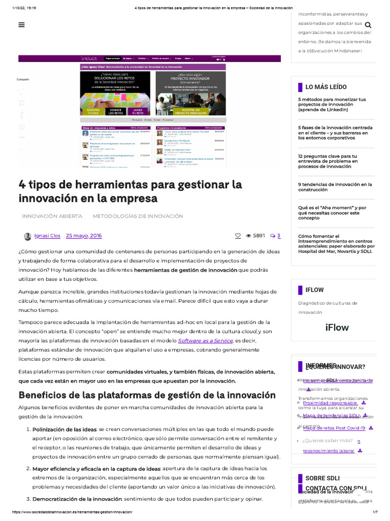 4 Tipos de Herram Gest La Innov Empresa | PDF | Innovación | Business