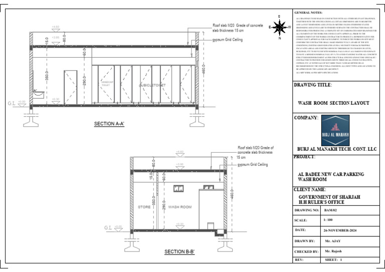 Wash Room Section Layout | PDF | Building Materials | Civil Engineering