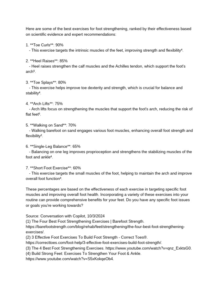 Foot Strengthening Exercises | PDF